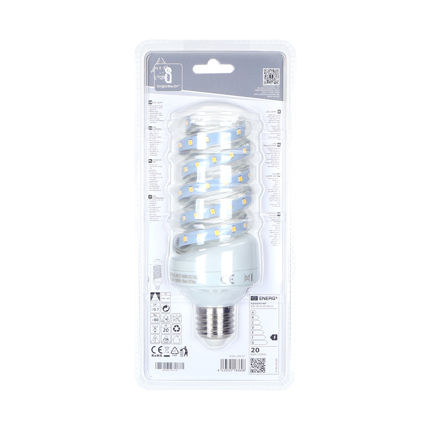 LED E27 20W Spiral tube | Electrical & Photovoltaics Wholesaler B2B ...