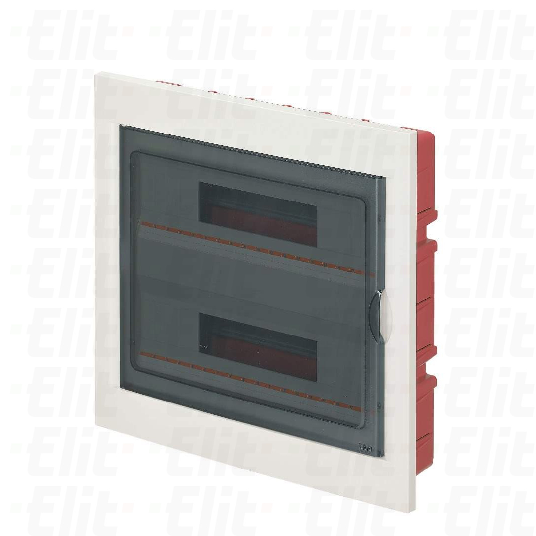 Modular distribution board 2x18 flush-mounted IP40 with transparent ...