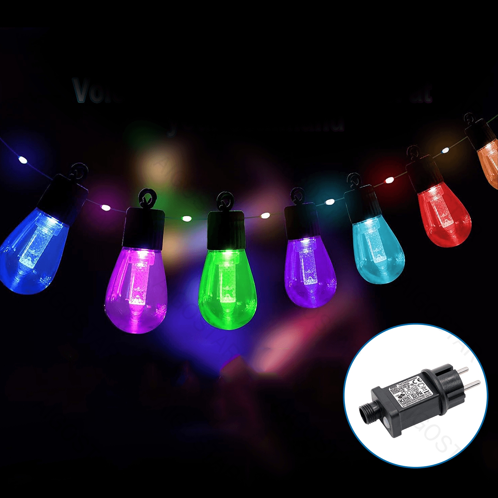 Low voltage light string -S bubble column - Color light (red, green ...