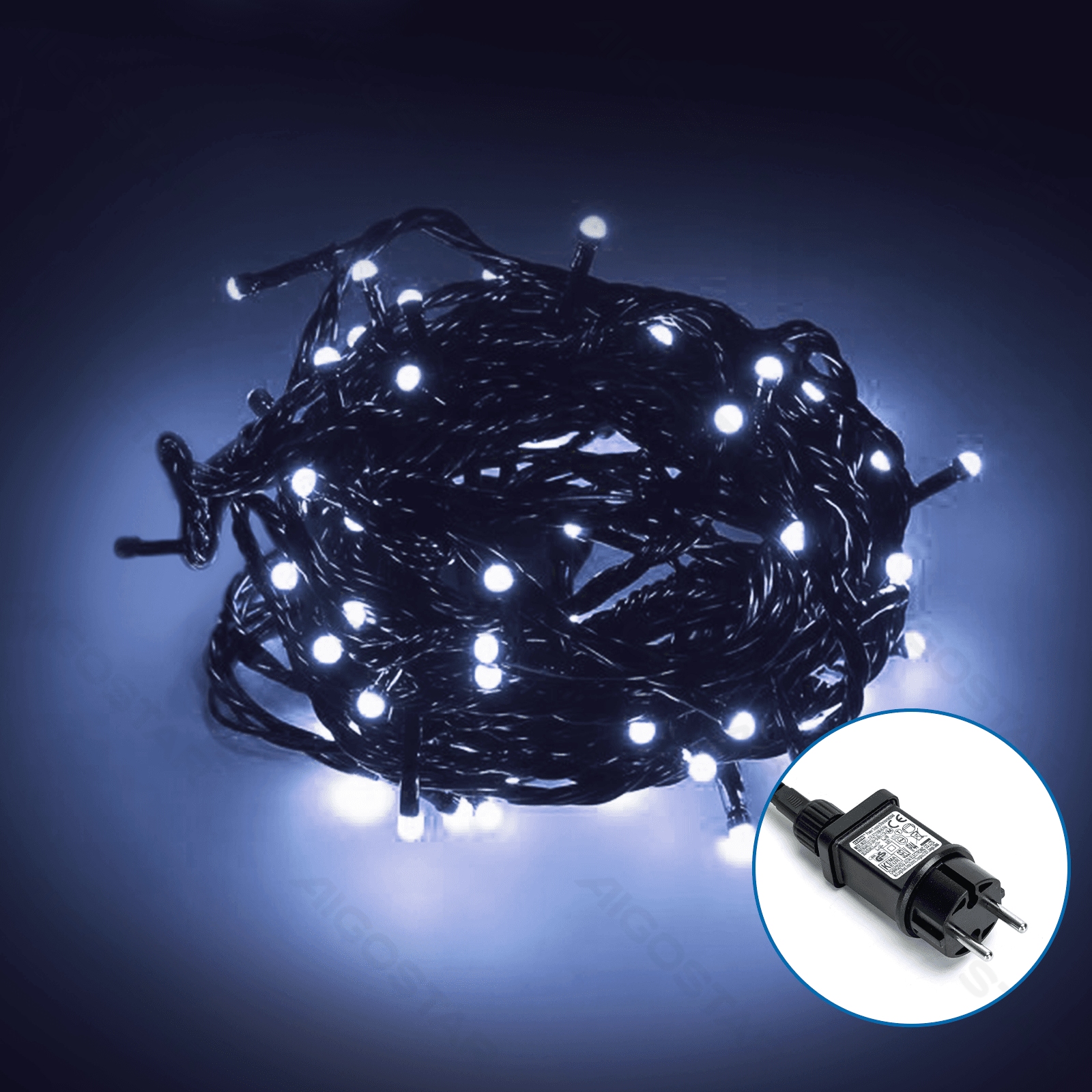 Low voltage flat string lights, cold white, 15m | Electrical ...
