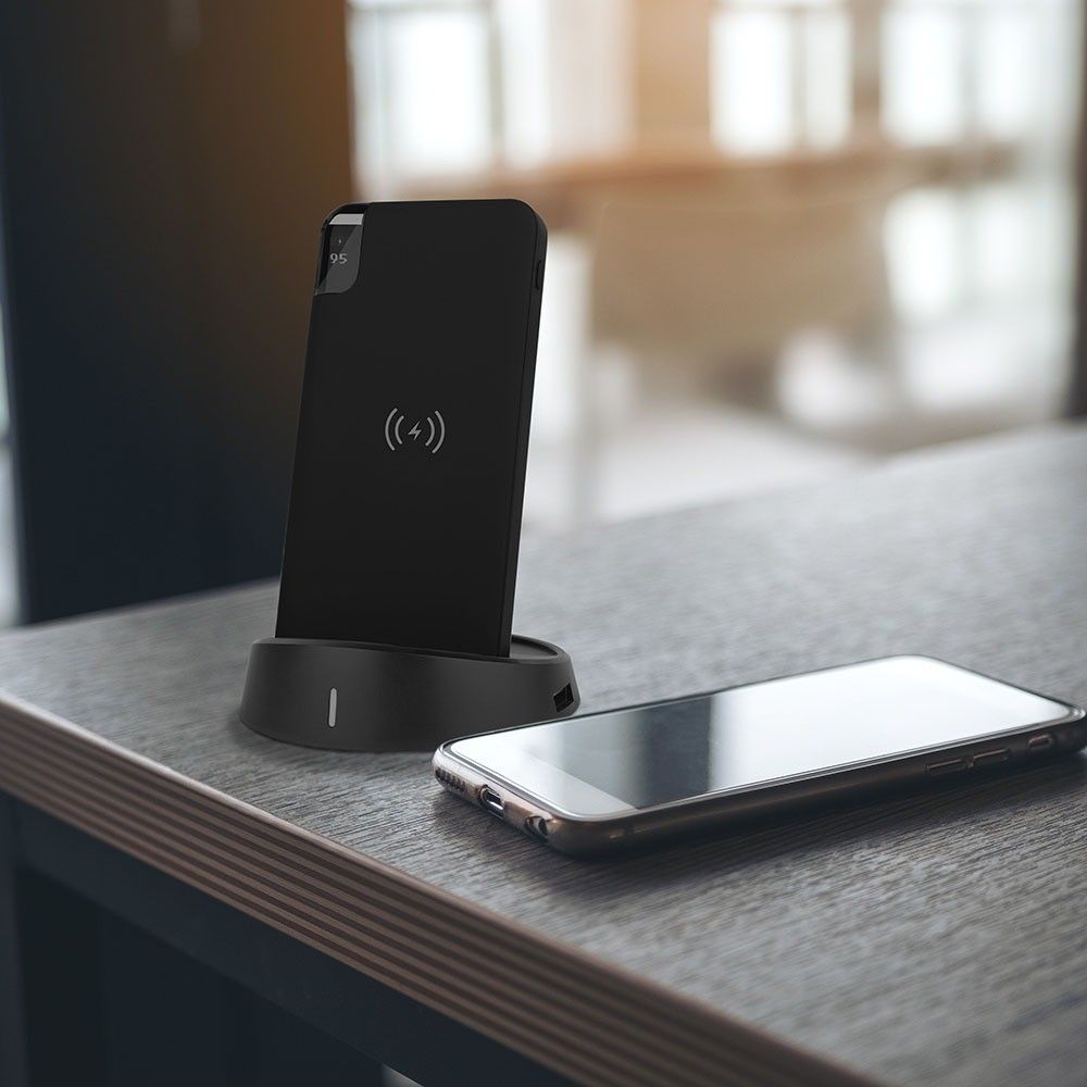 VT-3509 8000mah WIRELESS POWER BANK WITH DISPLAY AND STAND -BLACK ...