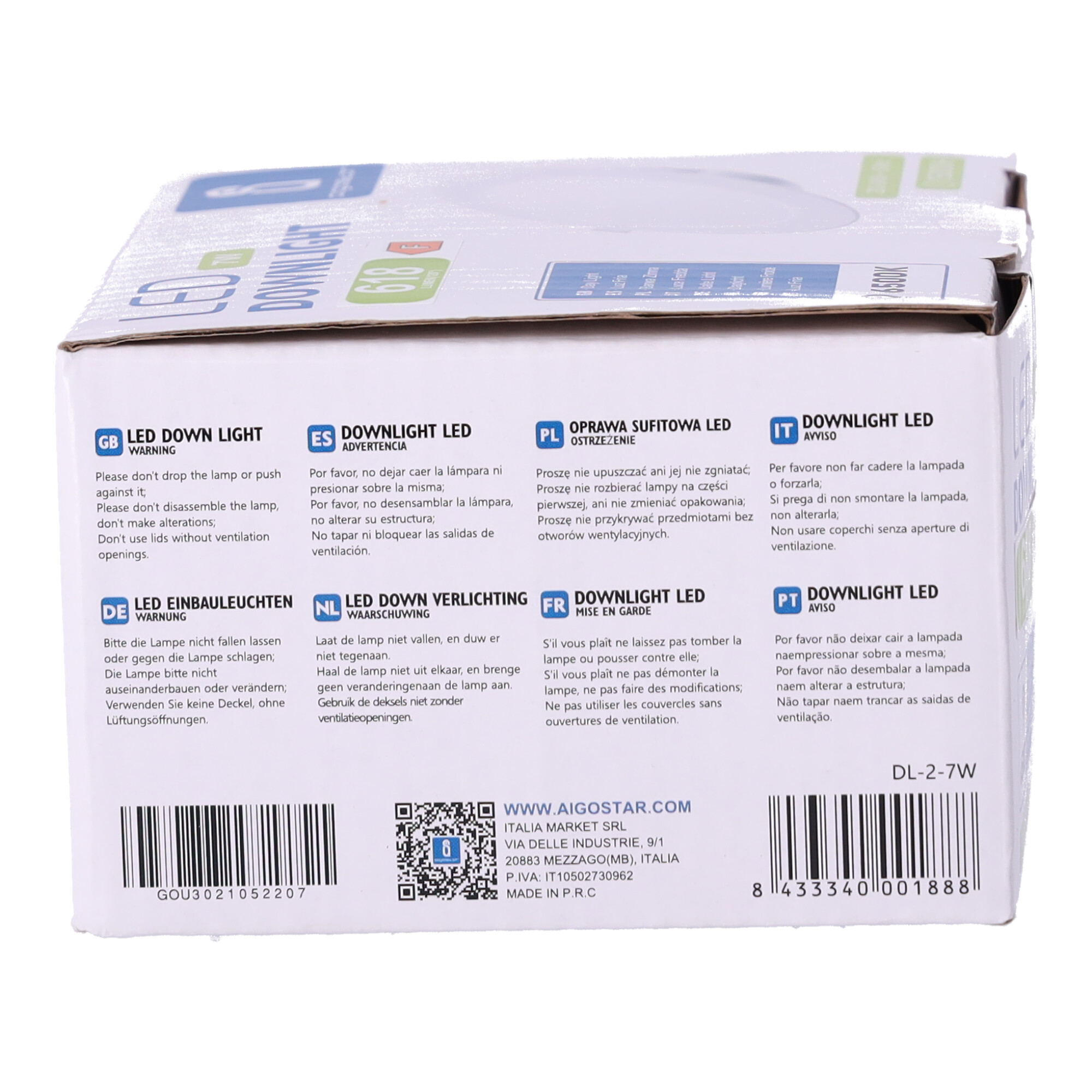 E6 LED Flush-mounted Round Downlight 7W White Light